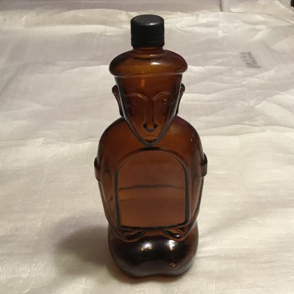 Kaluwa bottle | Accents | Vintage Amber Brown Glass Figural Kaluwa ...